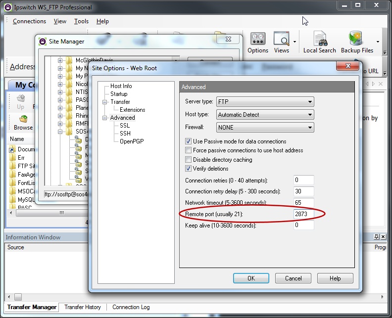 Web Hosting How To Change FTP Port Number SOS4Net Inc 